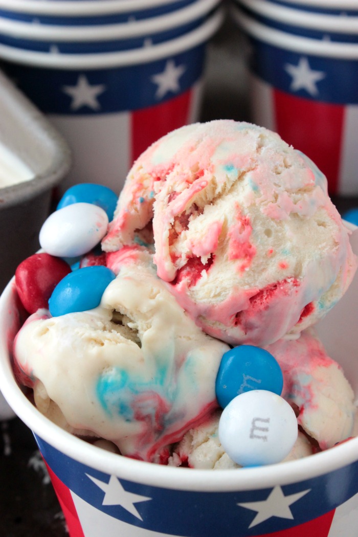 Red White and Blue Peanut Butter Ice Cream - Big Bear's Wife