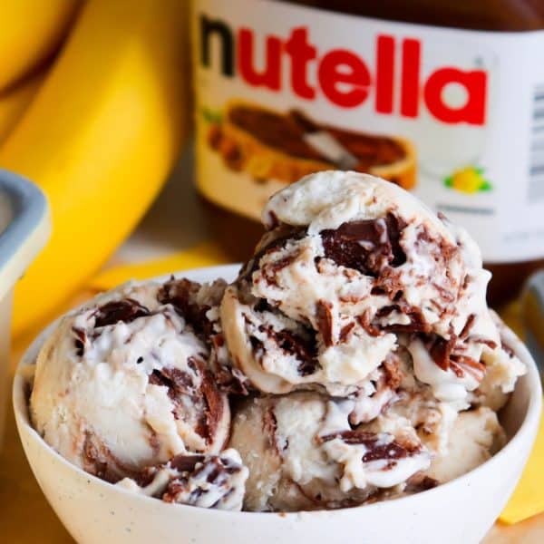 No Churn Banana Nutella Swirl Ice Cream - Big Bear's Wife